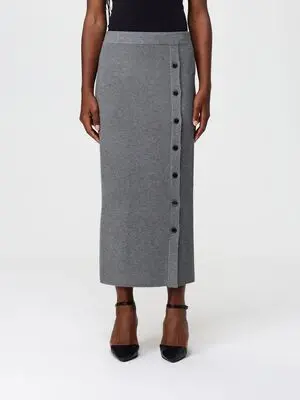 Button Detail Midi Skirts