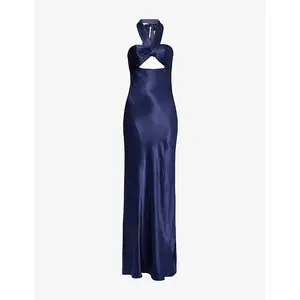 Shona Joy La Lune Halter Satin Maxi Dress