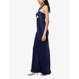 Shona Joy La Lune Halter Satin Maxi Dress