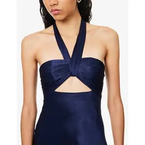 Shona Joy La Lune Halter Satin Maxi Dress