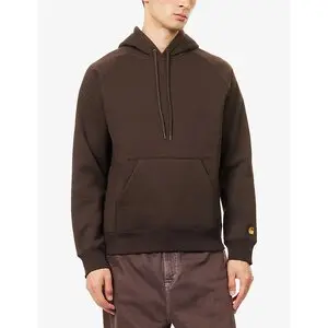 Carhartt Work In Progress Relaxed-fit Cotton-blend Hoodie - Tobacco / Gold