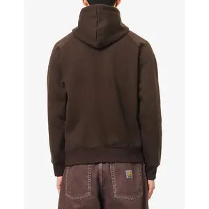 Carhartt Work In Progress Relaxed-fit Cotton-blend Hoodie - Tobacco / Gold