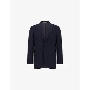 Boggi Milano Herringbone Single-breasted Stretch-wool Jacket