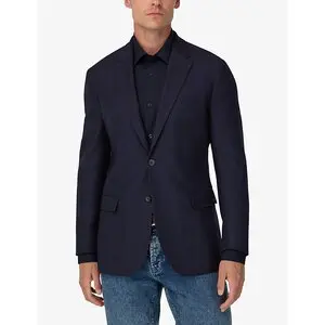 Boggi Milano Herringbone Single-breasted Stretch-wool Jacket