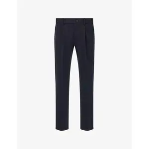 Boggi Milano Technical Pleated Wool Blend Trousers