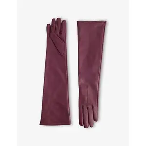 DENTS Long Leather Gloves - Damson