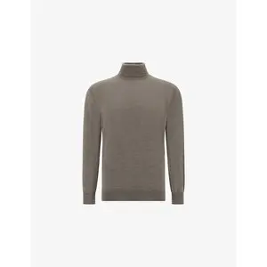 Boggi Milano Merino Wool Turtleneck Jumper - Taupe