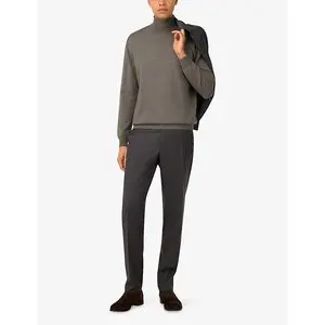 Boggi Milano Merino Wool Turtleneck Jumper - Taupe