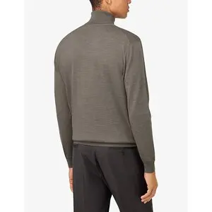 Boggi Milano Merino Wool Turtleneck Jumper - Taupe