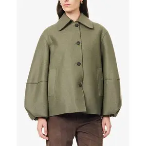 Harris Wharf London Pressed Wool Puff Sleeve Jacket