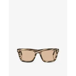 TOM FORD Square Frame Acetate Sunglasses - Brown