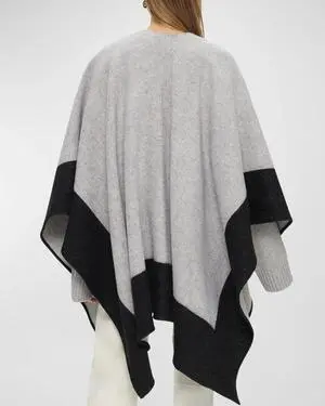 Gorski Reversible Wool Cape Black Grey