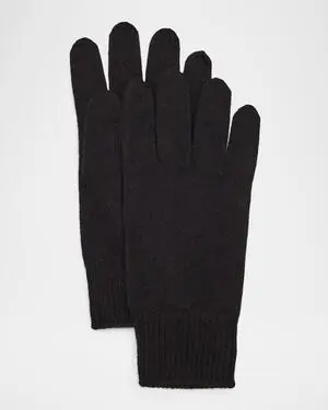 THE ROW Leomarie Cashmere Knit Gloves - Black