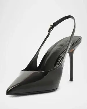 Schutz Patent Leather Slingback Stiletto Pumps - Black