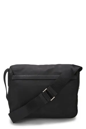 Prada Double Buckle Messenger Bag - Black