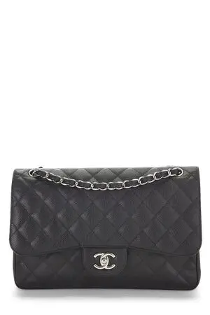 CHANEL Quilted Caviar Jumbo Flap Bag