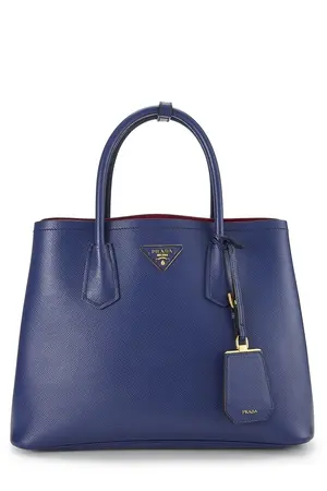 Prada Saffiano Double Bag - Blue