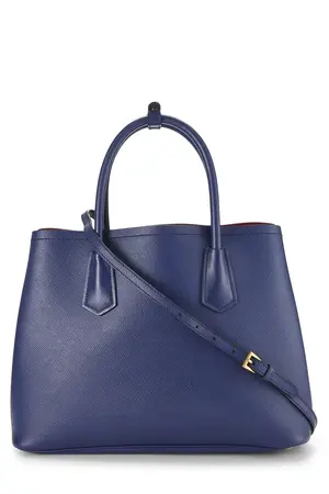 Prada Saffiano Double Bag - Blue