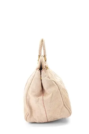Prada Canapa Logo Tote - Beige