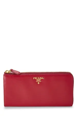 Prada Vitello Move Continental Wallet - Red