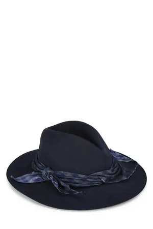 Chanel Lapin Hat With Plaid Bandana - Navy