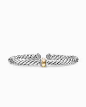 David Yurman Cable Flex Center Station Bracelet - Sterling Silver/14k Yellow Gold
