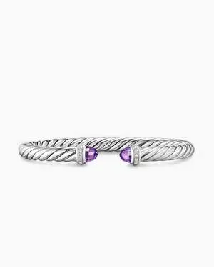 David Yurman Cable Flex Bracelet With And Diamonds - Amethyst