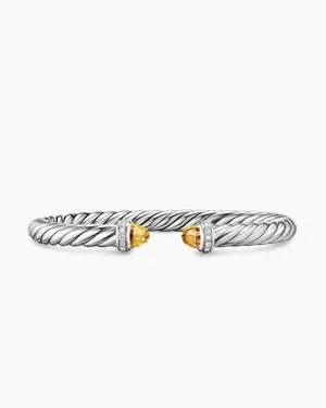 David Yurman Cable Flex Bracelet With And Diamonds - Citrine