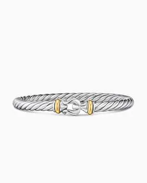 David Yurman Cable Flex Buckle Bracelet - Sterling Silver/14k Yellow Gold