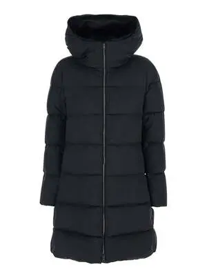 Herno Herno Tech Fabric Down Jacket With Fixed Hood And Quilted Design - Black