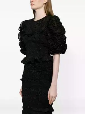 Cecilie Bahnsen Ruffled-detail Organza Top