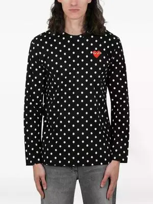 Comme Des Garçons Dot Heart T-shirt - Black