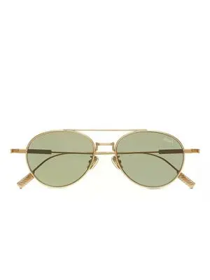 Zegna Pilot-frame Sunglasses - Gold