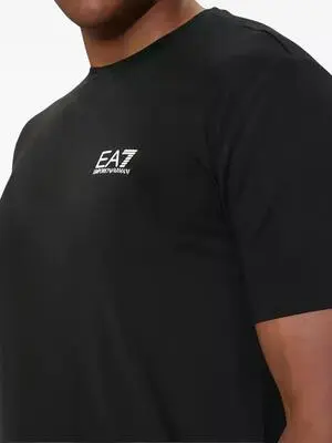 EA7 Logo Cotton T-shirt - Black