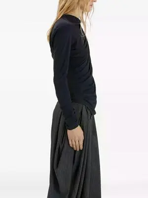 High Aslant Asymmetric Jersey Top