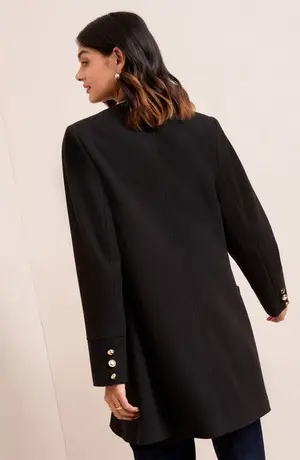 FRIENDS LIKE THESE Collarless Swing Coat