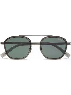Zegna Orizzonte Pilot Sunglasses - Silver