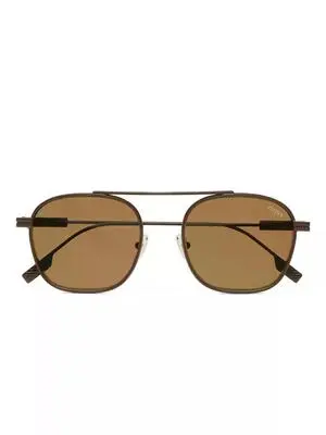 Zegna Square-frame Sunglasses - Brown