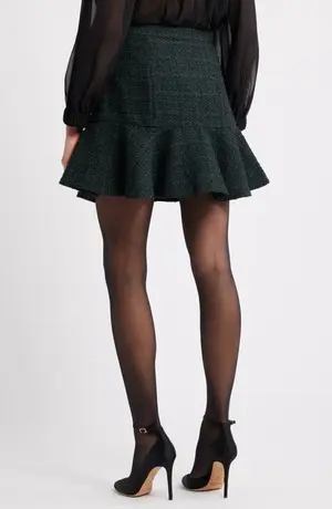 Treasure & Bond Flounce Tweed Mini Skirt