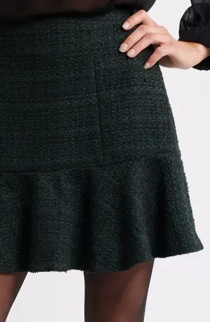Treasure & Bond Flounce Tweed Mini Skirt