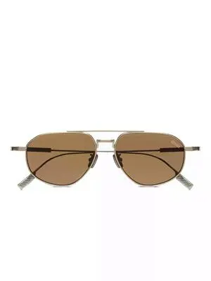 Zegna Pilot Frame Sunglasses - Gold