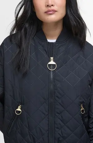 Barbour Emlyn Quilted Bomber Jacket - Black/ancient