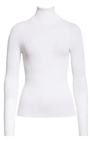 TWP Wool Ribbed Turtleneck Top - Ivory