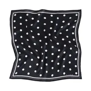 LOST PATTERN Retro Polka" Silk Bandana Scarf - Black & White