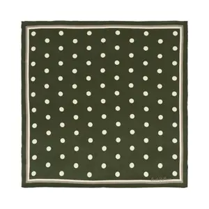 LOST PATTERN Retro Polka" Silk Bandana Scarf - Matcha