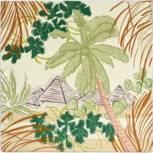 LOST PATTERN Little Dix Bay Large Silk Scarf - Green