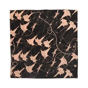 LOST PATTERN "datura" Silk Bandana Scarf Espresso