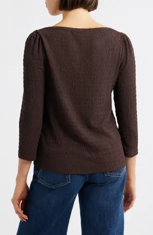 Bobeau Boat Neck Knit Top