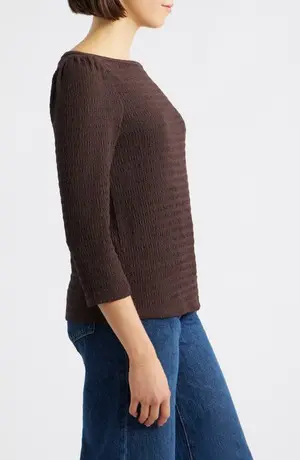 Bobeau Boat Neck Knit Top