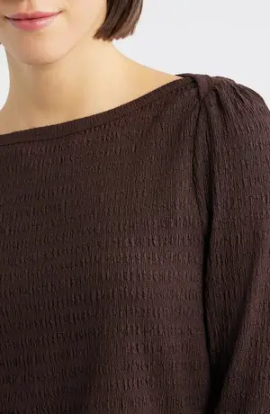 Bobeau Boat Neck Knit Top